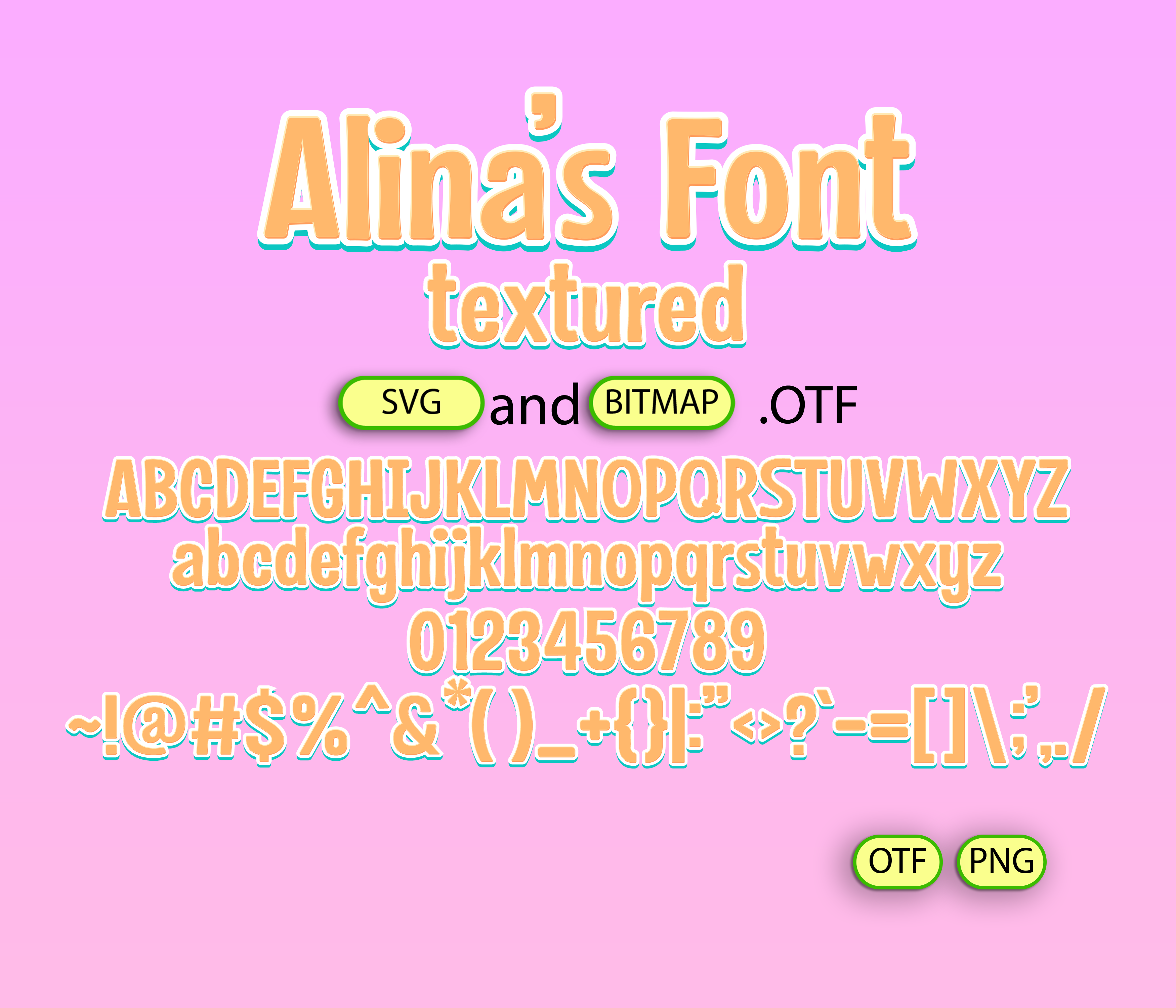 Soft Orange Fluffy Kids Font Textured – Alina's Fonts