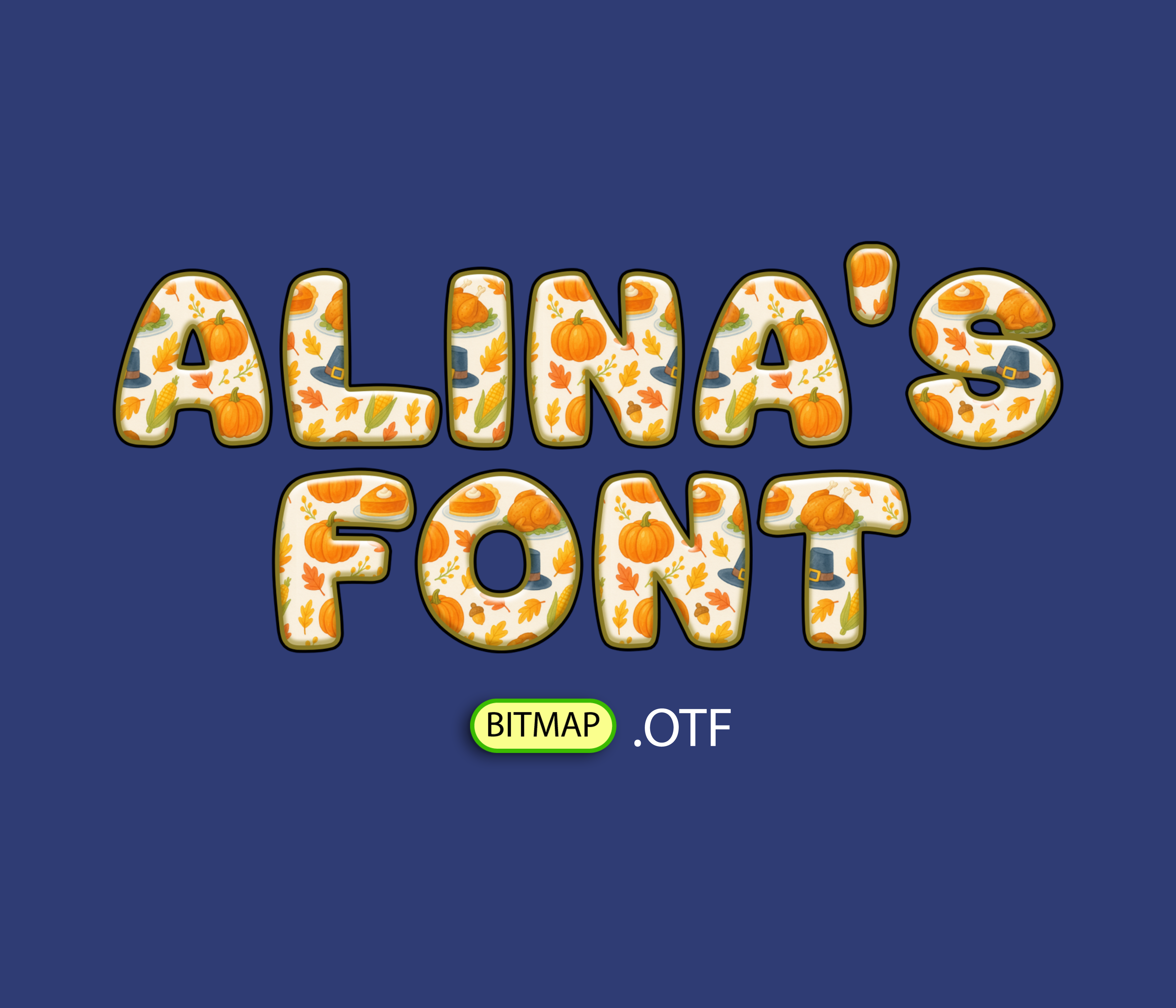FREE Thanksgiving Feast Pattern Font – Alina's Fonts